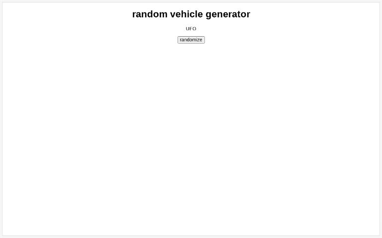 random vehicle generator