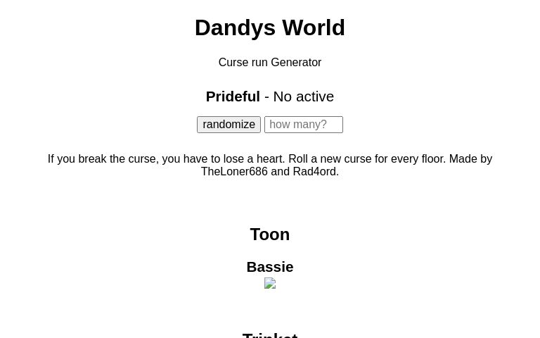 Dandys World ― Perchance Generator