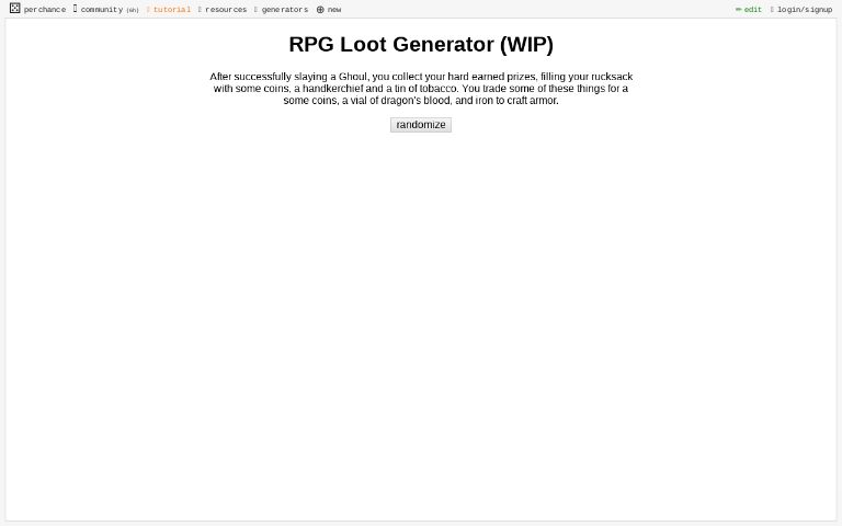 RPG Loot Generator (WIP)