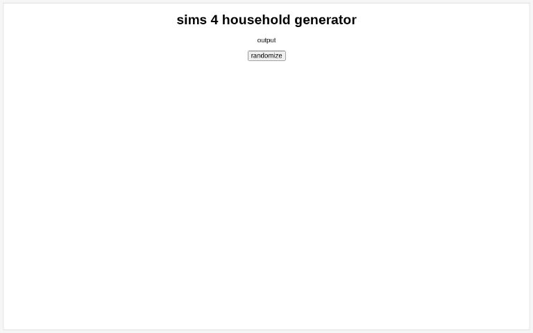 sims 4 household generator