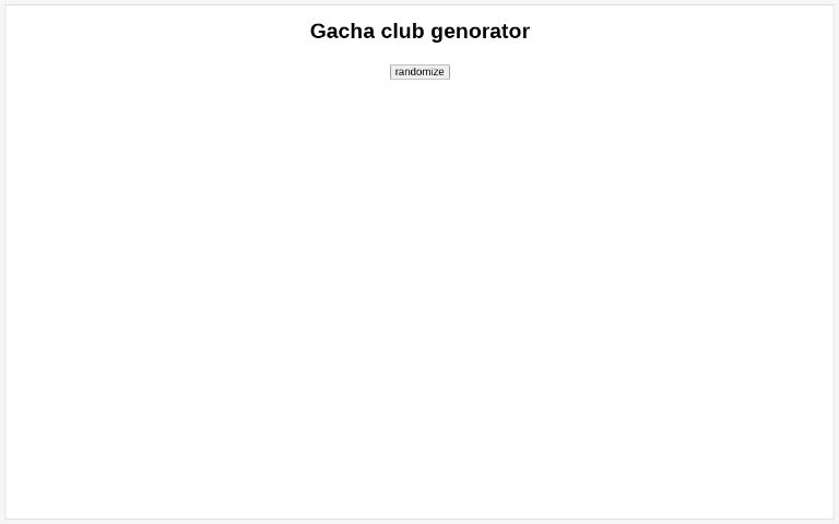 Gacha club genorator ― Perchance Generator