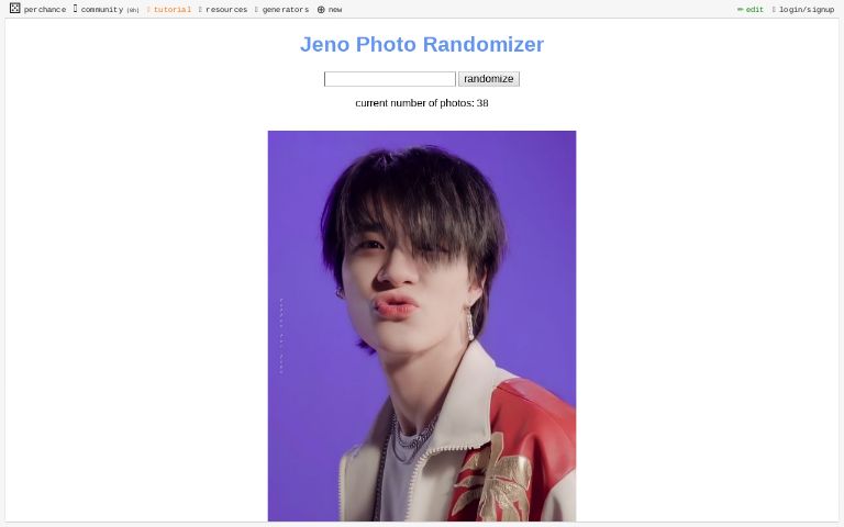 Jeno Photo Randomizer ― Perchance Generator