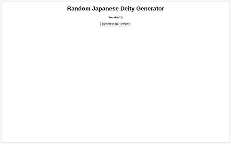 Random Japanese Deity Generator
