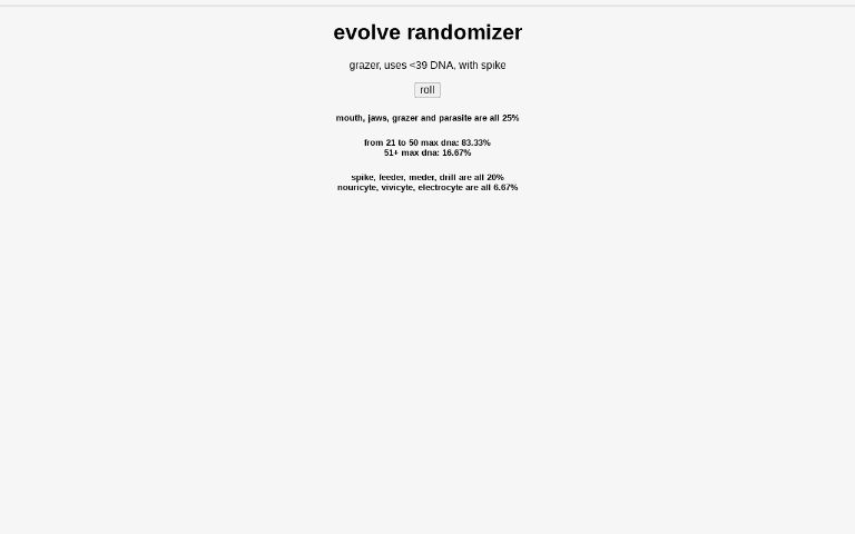 evolve randomizer ― Perchance Generator
