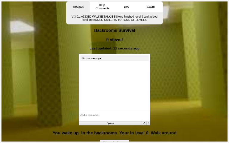 Backrooms Simulator ― Perchance Generator