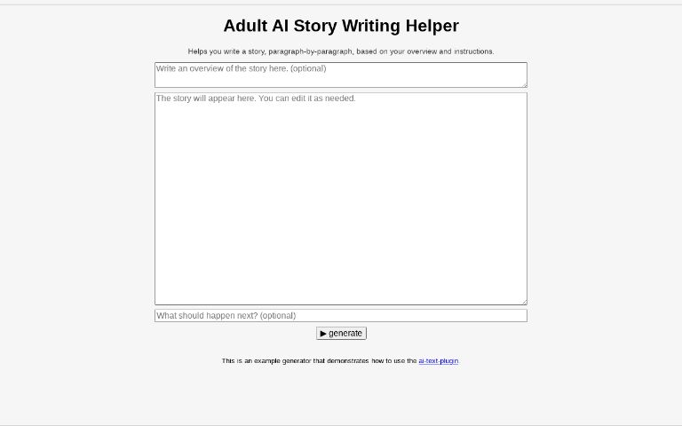 Adult AI Story Writing Helper ― Perchance Generator