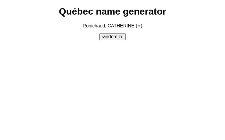 Québec name generator