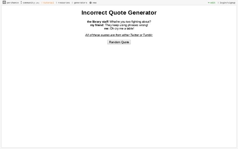 Incorrect Quote Generator