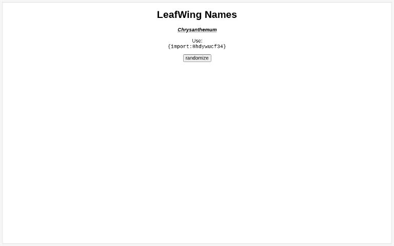 LeafWing Names ― Perchance Generator
