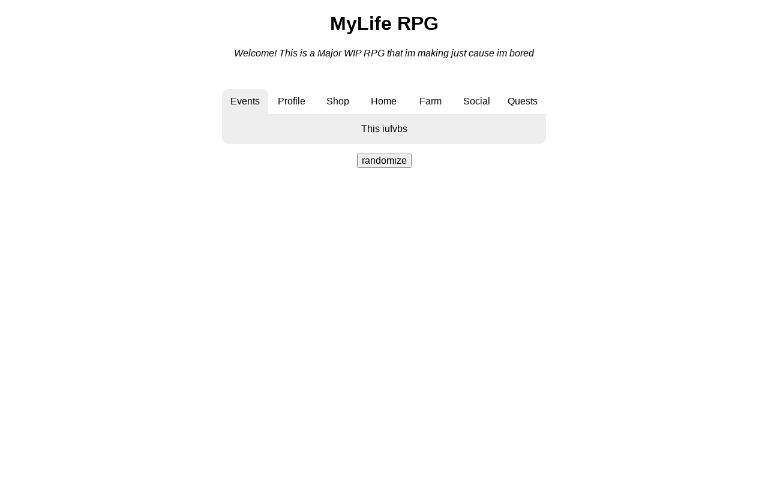 MyLife RPG ― Perchance Generator