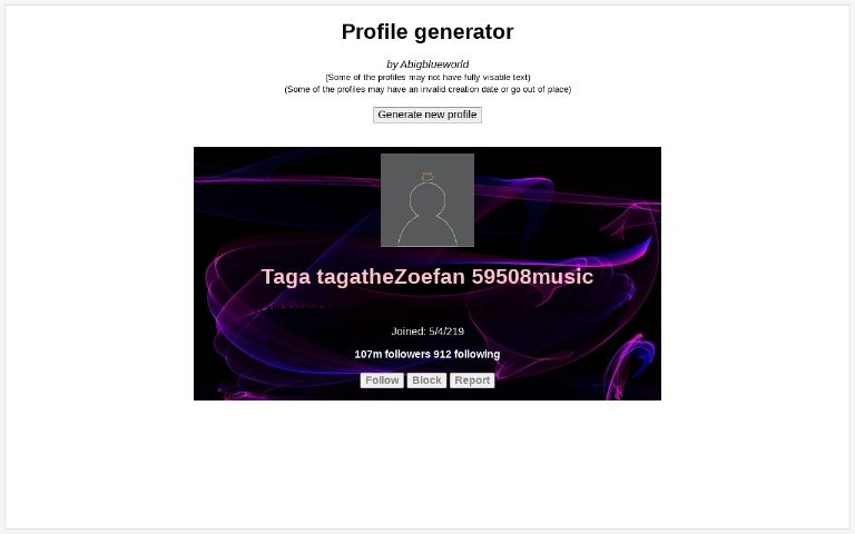 Profile generator