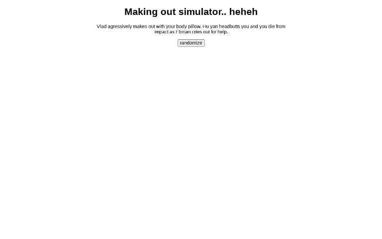 Making out simulator.. heheh ― Perchance Generator