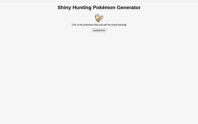 Shiny Hunting Pokémon Generator