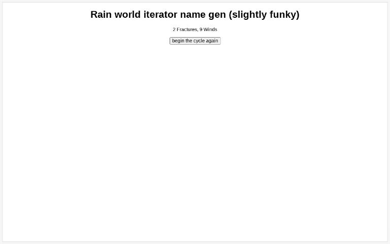 Rain world iterator name gen (slightly funky) ― Perchance Generator