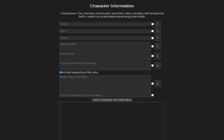 Character Information ― Perchance Generator