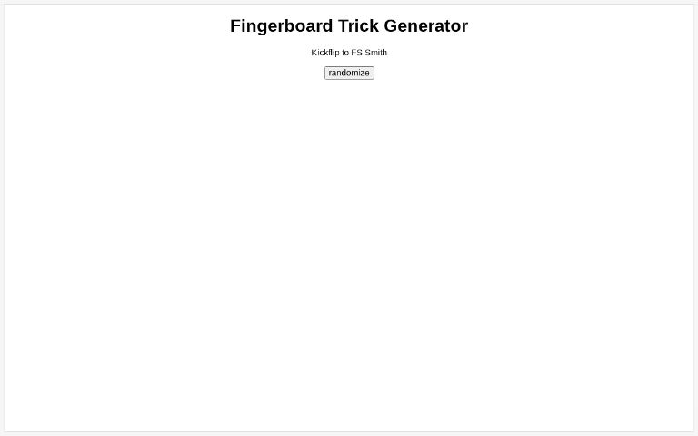 Fingerboard Trick Generator