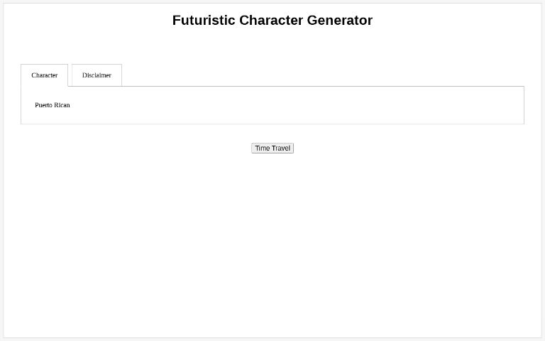 Futuristic Character Generator