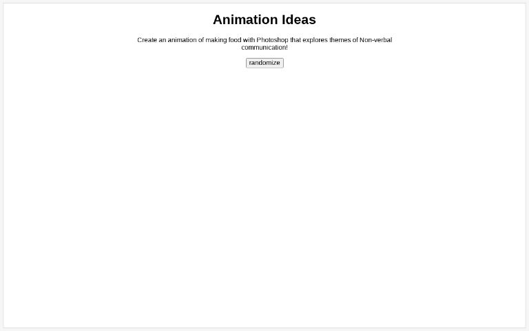 Animation Ideas ― Perchance Generator