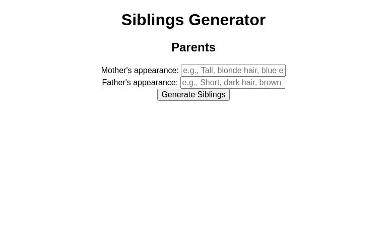 Siblings Generator