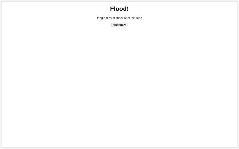 Flood! ― Perchance Generator