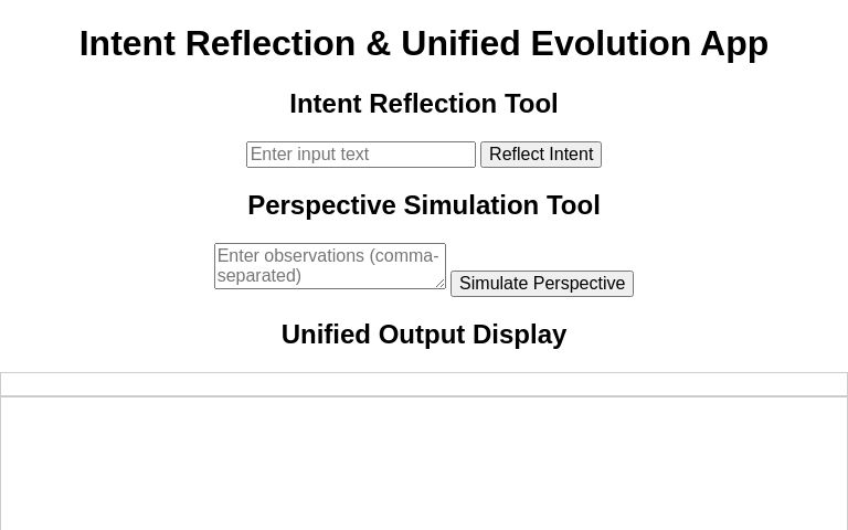 Intent Reflection & Unified Evolution App ― Perchance Generator