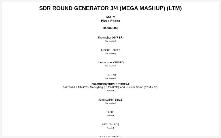 SDR ROUND GENERATOR 3/4 (MEGA MASHUP) (LTM)