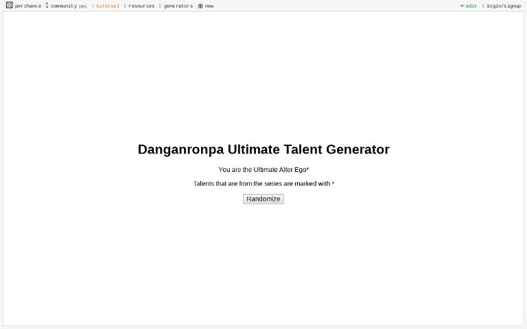 Danganronpa Ultimate Talent Generator