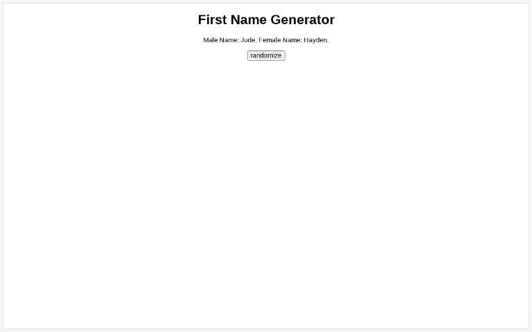 First Name Generator