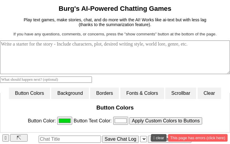 Burg's AI-Powered Chatting Games (free, unlimited, no sign-up ...
