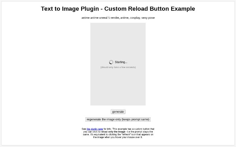 Text to Image Plugin - Custom Reload Button Example