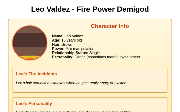 Leo Valdez - Fire Power Demigod ― Perchance Generator