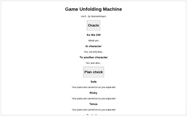 Game Unfolding Machine ― Perchance Generator