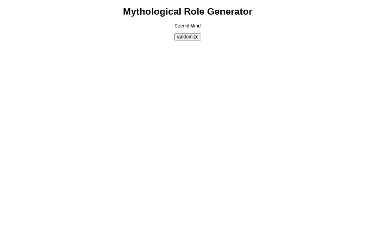 Mythological Role Generator
