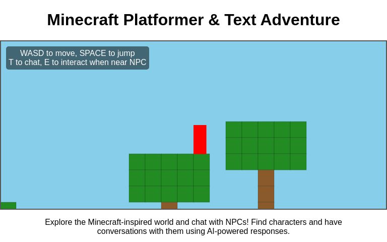 Minecraft Platformer & Text Adventure ― Perchance Generator