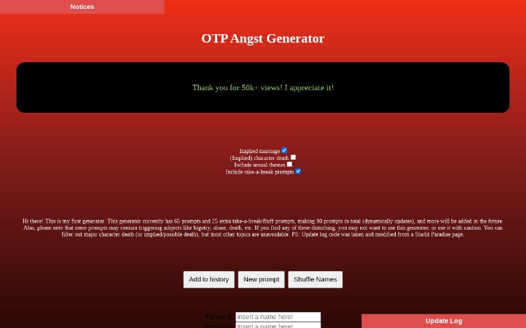 💔 OTP Angst Generator 💔