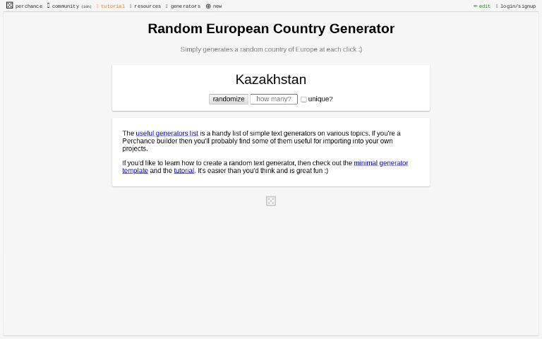 Random European Country Generator