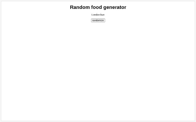 Random food generator
