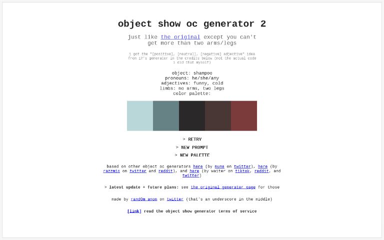 object show oc generator 2