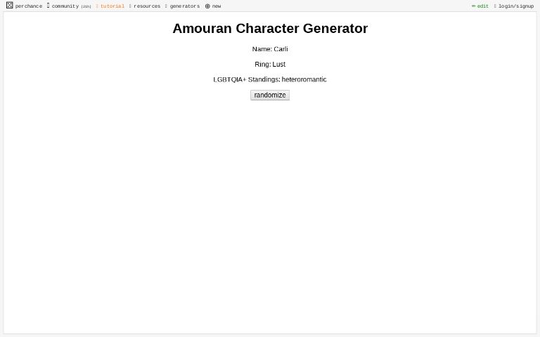 Amouran Character Generator