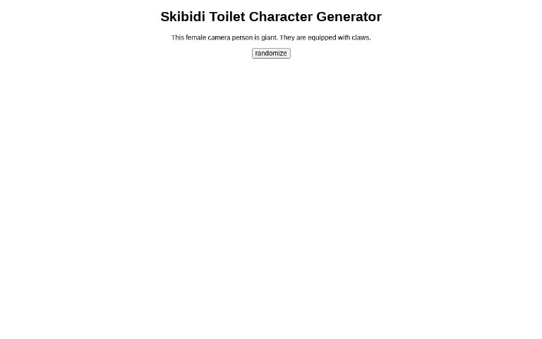 Skibidi Toilet Character Generator