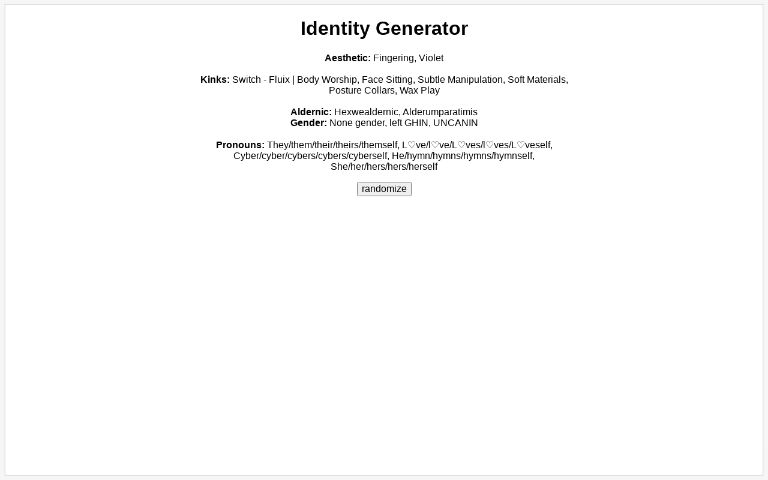 Identity Generator