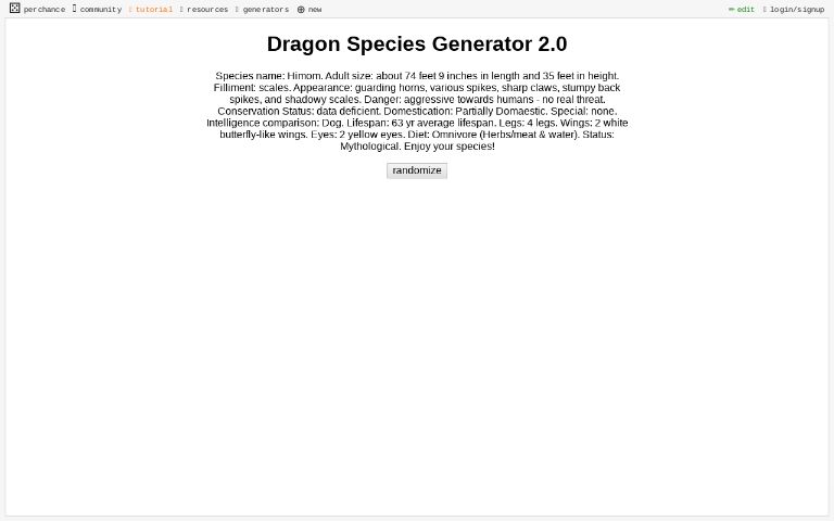 Dragon Species Generator 2.0