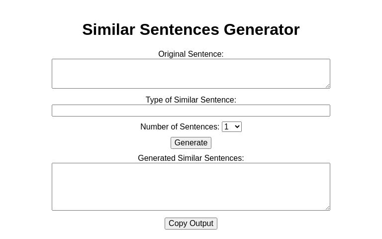 Similar Sentences Generator