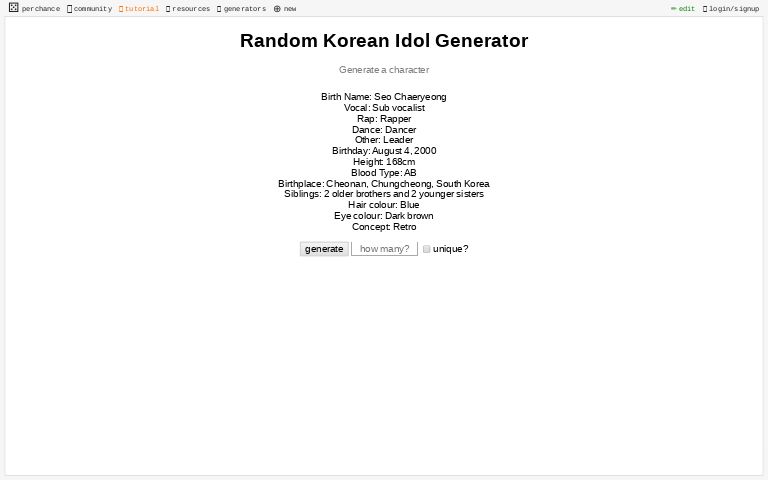 Random Korean Idol Generator