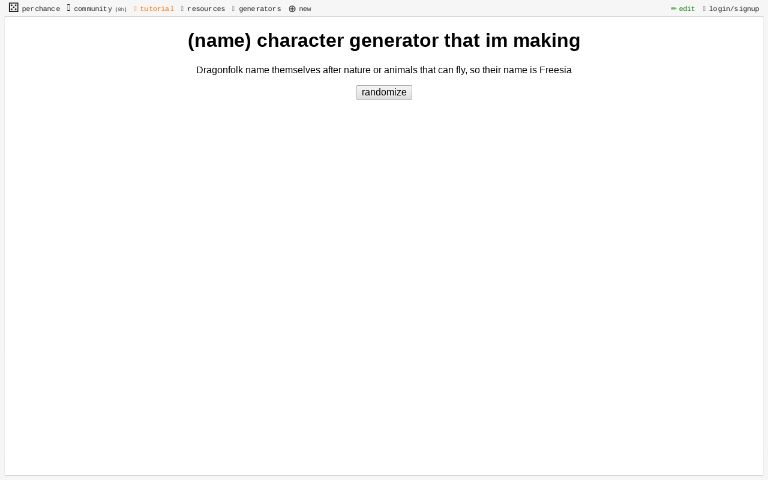 (name) character generator that im making