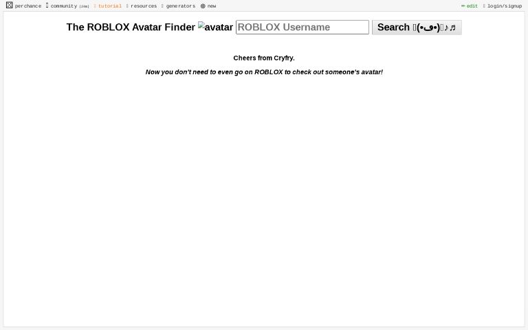 The ROBLOX Avatar Finder ― Perchance Generator