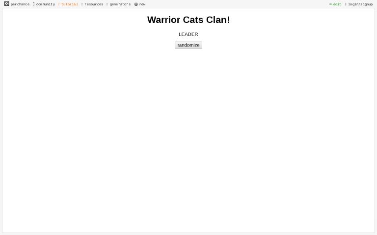 Warrior Cats Clan! ― Perchance Generator