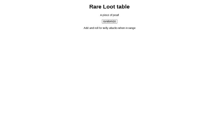 Loot table ― Perchance Generator