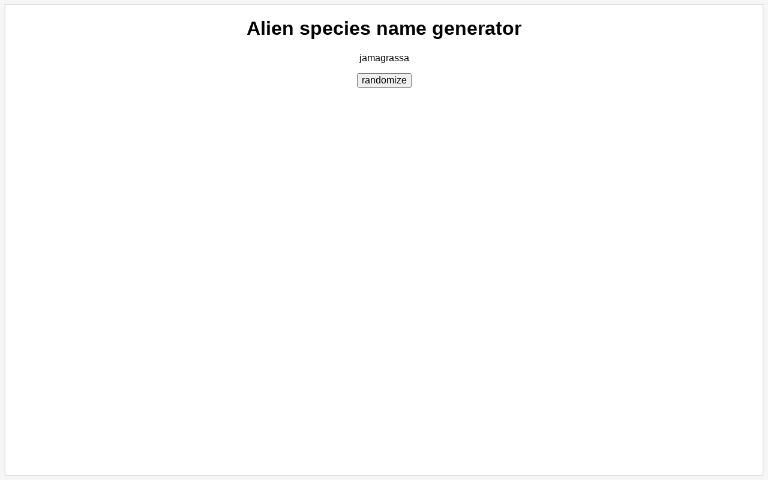 Alien species name generator