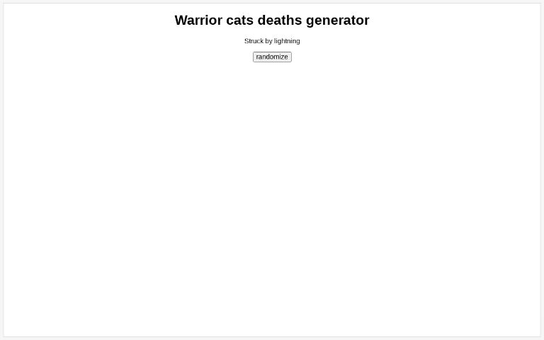 Warrior cats deaths generator